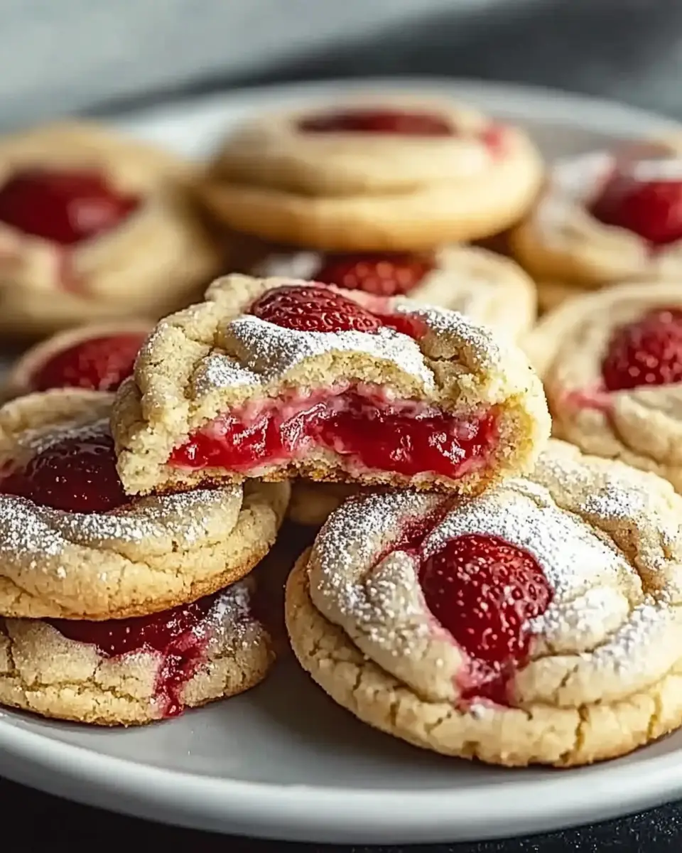 Strawberry Cheesecake Stuffed Cookies - softtasty