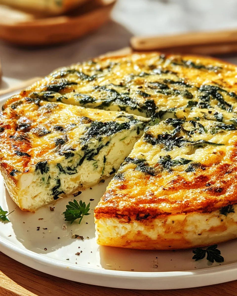 Irresistible Cottage Cheese Spinach Crustless Quiche Recipe - softtasty